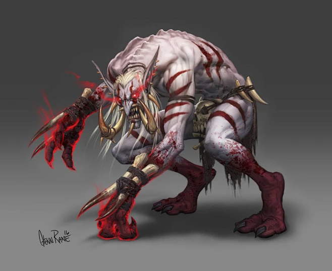 Blood Troll Art from World of Warcraft: Battle for Azeroth-花瓣网