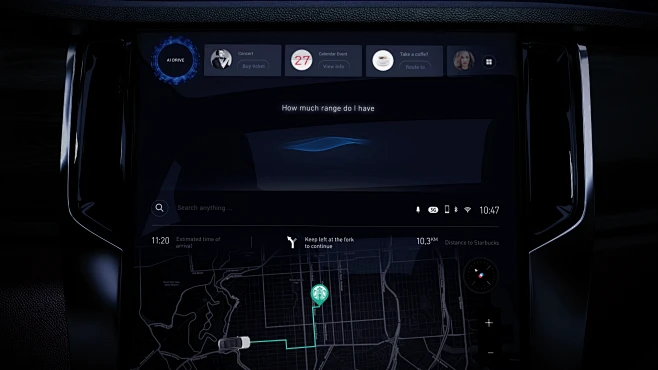 automotive hmi design product electric Vehicle car cluster dashboard ...