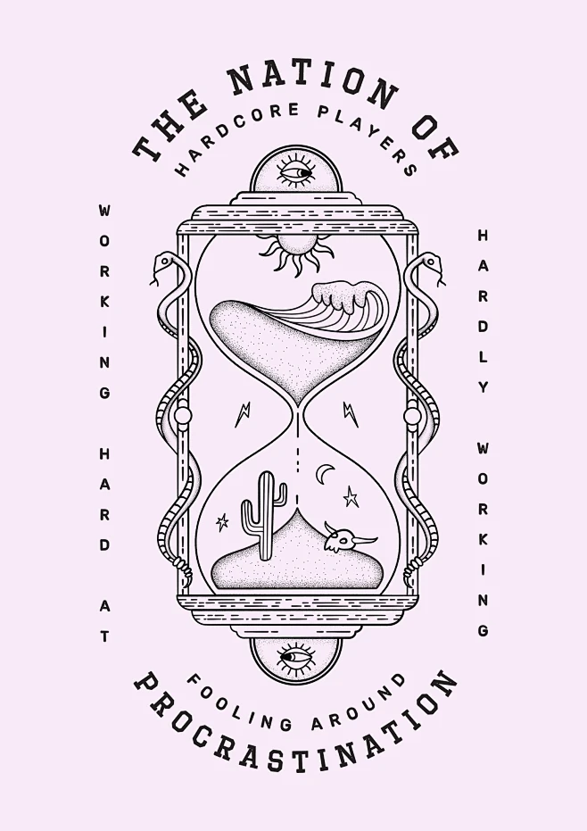 Procrastination poster pink-花瓣网