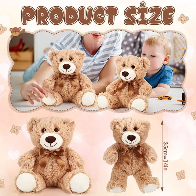 Amazon.com: HyDren 12 Pieces Bears Stuffed Animals Soft Plush Toy Cute ...