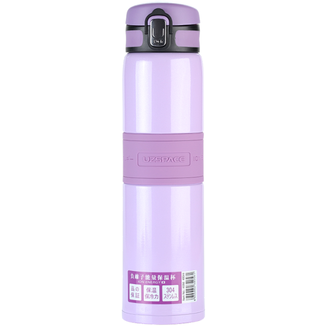 弹盖保温杯480ML紫色-4056-花瓣网
