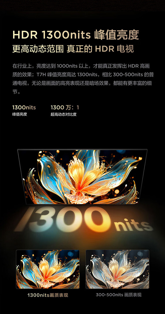 【TCL85T7H】TCL电视-85T7H-85英寸-HDR-1300nits-330分区-4K-144Hz-2