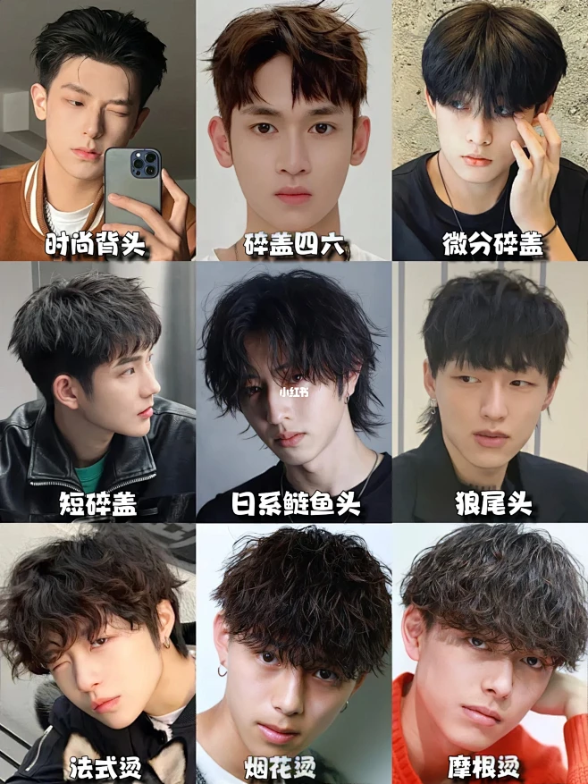 男生发型合集／根据脸型选发型／男士发型推荐-花瓣网