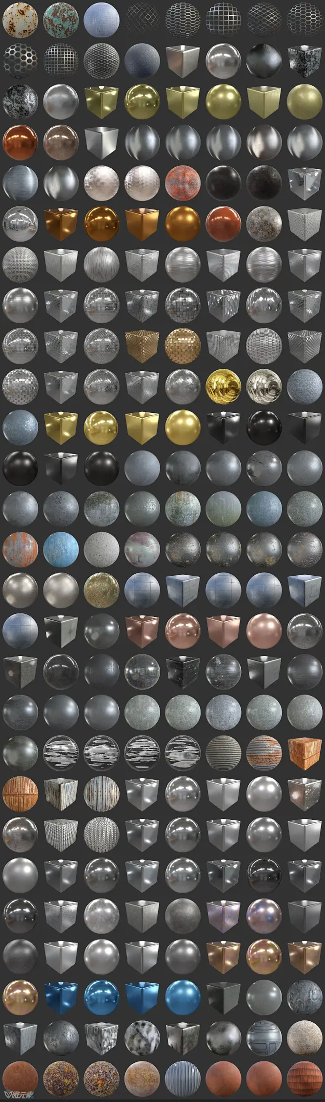 【材质贴图系列】高清PBR贴图 - 金属类-优秀展示-材质素材-微元素 - Element3ds.com!-花瓣网