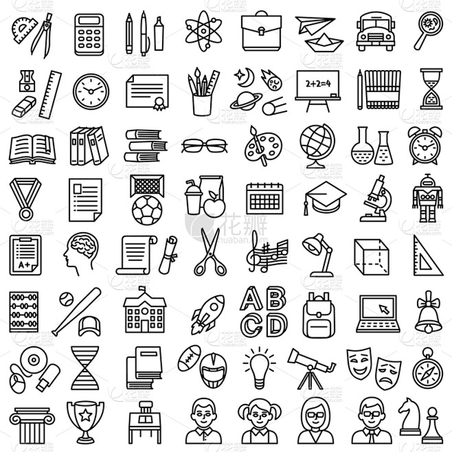 school education icon set