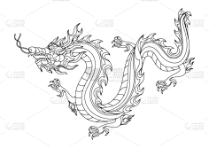 大龙（AI含量高，霸气、中国风）-花瓣网|陪你做生活的设计师 | 腾云的龙|彩色简笔画,龙简笔画