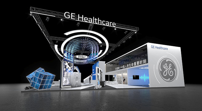 2022CIIE 进博会 3面开 吊顶 GE医疗展台 on Behance