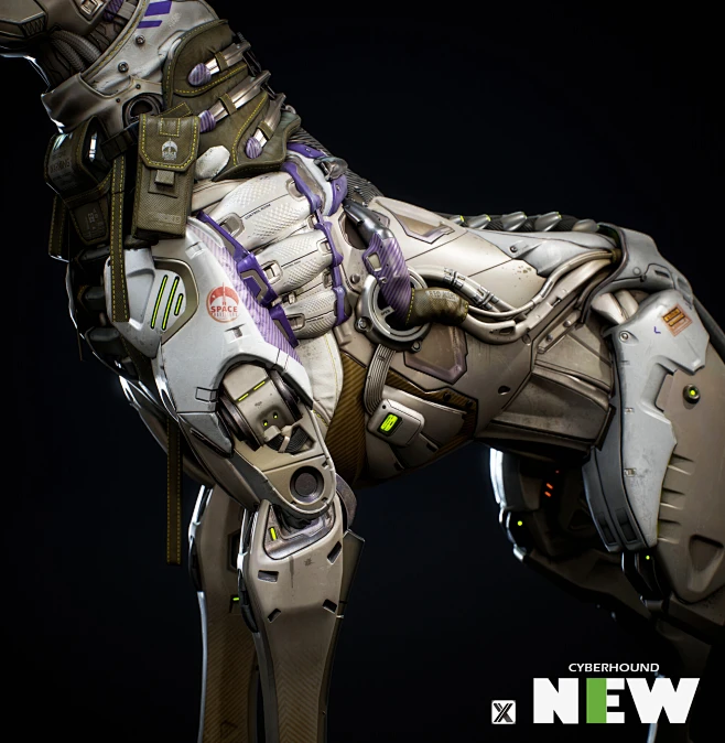 Hard surface bionic dog-花瓣网