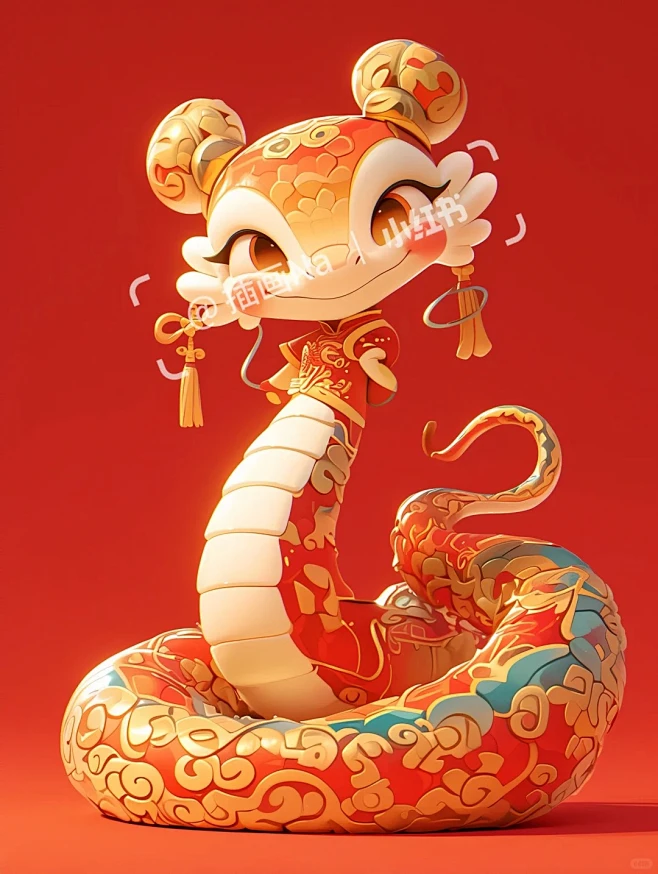 蛇年吉祥物设计_6_插画Na_来自小红书网页版-花瓣网