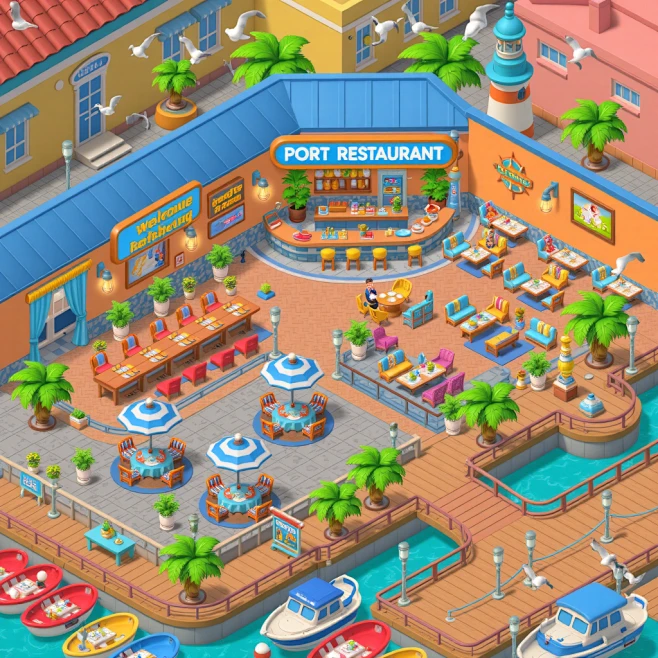 萧炎-俯视45度等距场景Q版餐厅Q版餐厅类-LoRA-萧炎-LiblibAI-花瓣网