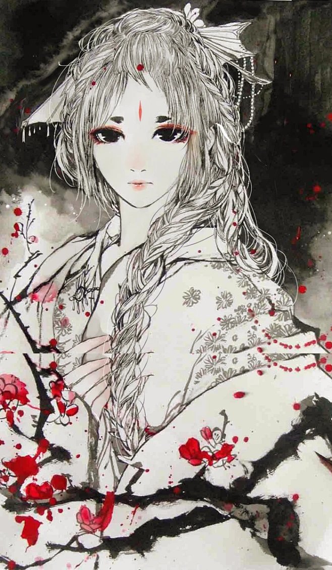 #插画# #古风#-花瓣网