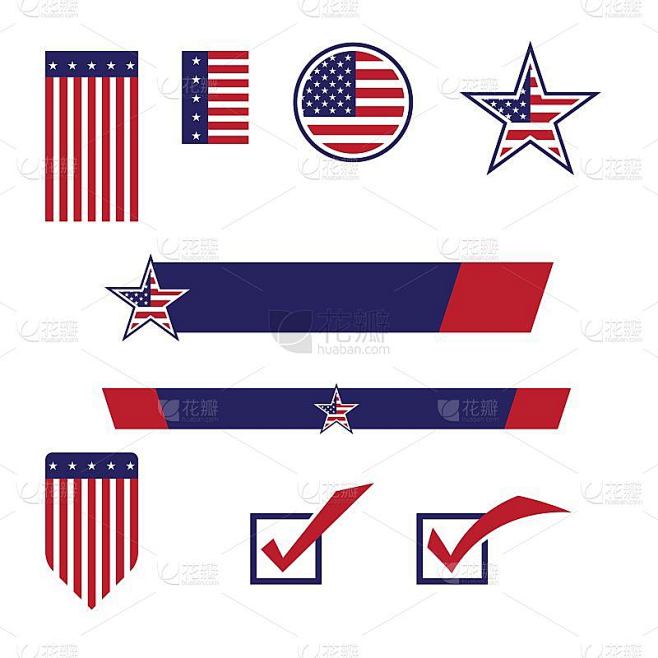 旗帜美国矢量图标插图