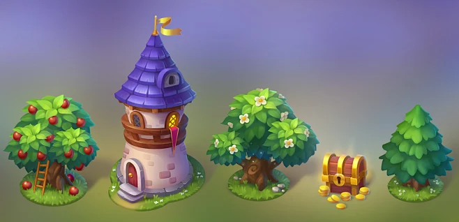 Castle 2D art-花瓣网