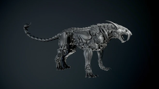 毒牙蝎虎渲染完成品 vipertooth 渲染-花瓣网