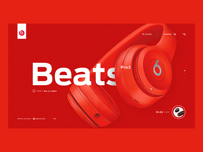 Beats Headphones web design concept screen ux ui desktop apple sound b