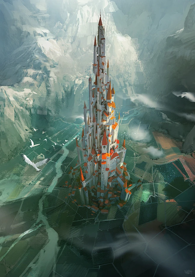 Bird View on Medieval Tower, Renaud Perochon : Bird View on Medieval Tower by Renaud Perochon on ...