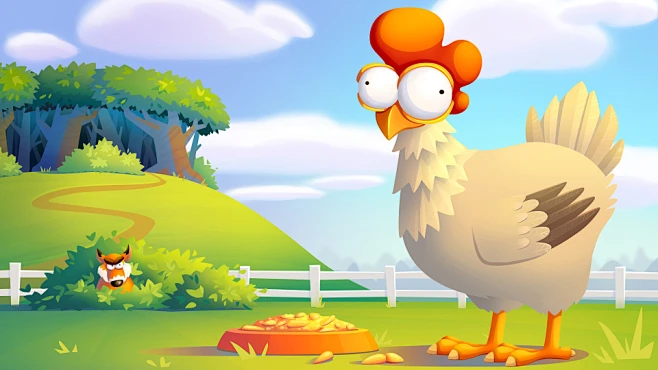 Fox & Chicken-花瓣网