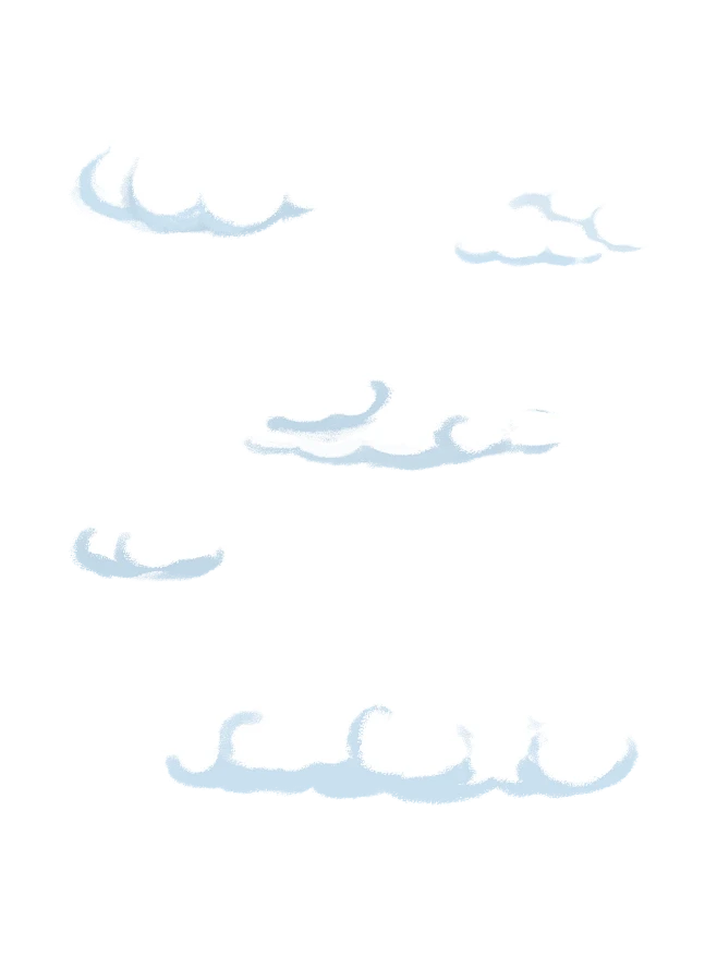 云手绘卡通云素材-花瓣网