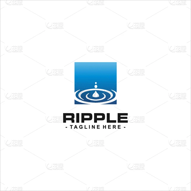 ripple square logo design idea素材-花瓣网