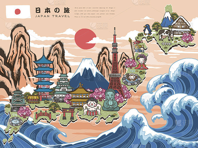 可爱的日本旅游地图