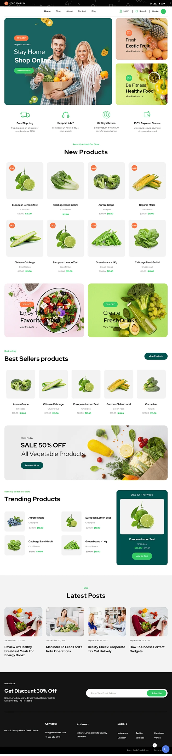ecommerce website Fruit Shop fruit shop design landing page vegetable shop Vegetable Shop Design ...