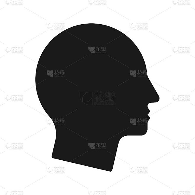 Human head shape icon. Person side profile silhoue