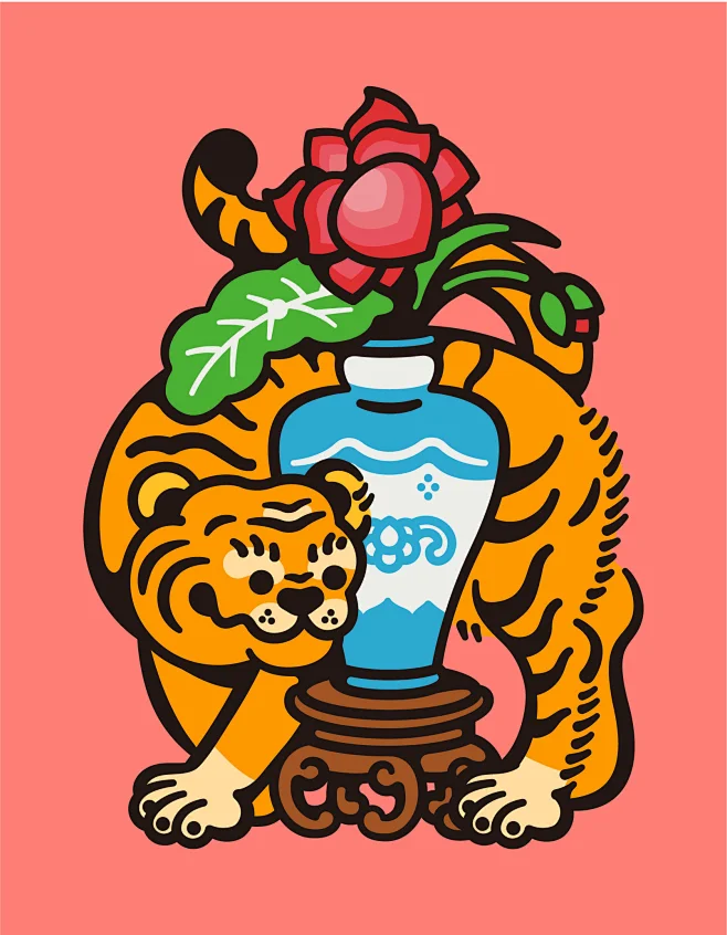 Five Tigers · Five blessings 五虎臨門 by 陈 乐哎-花瓣网