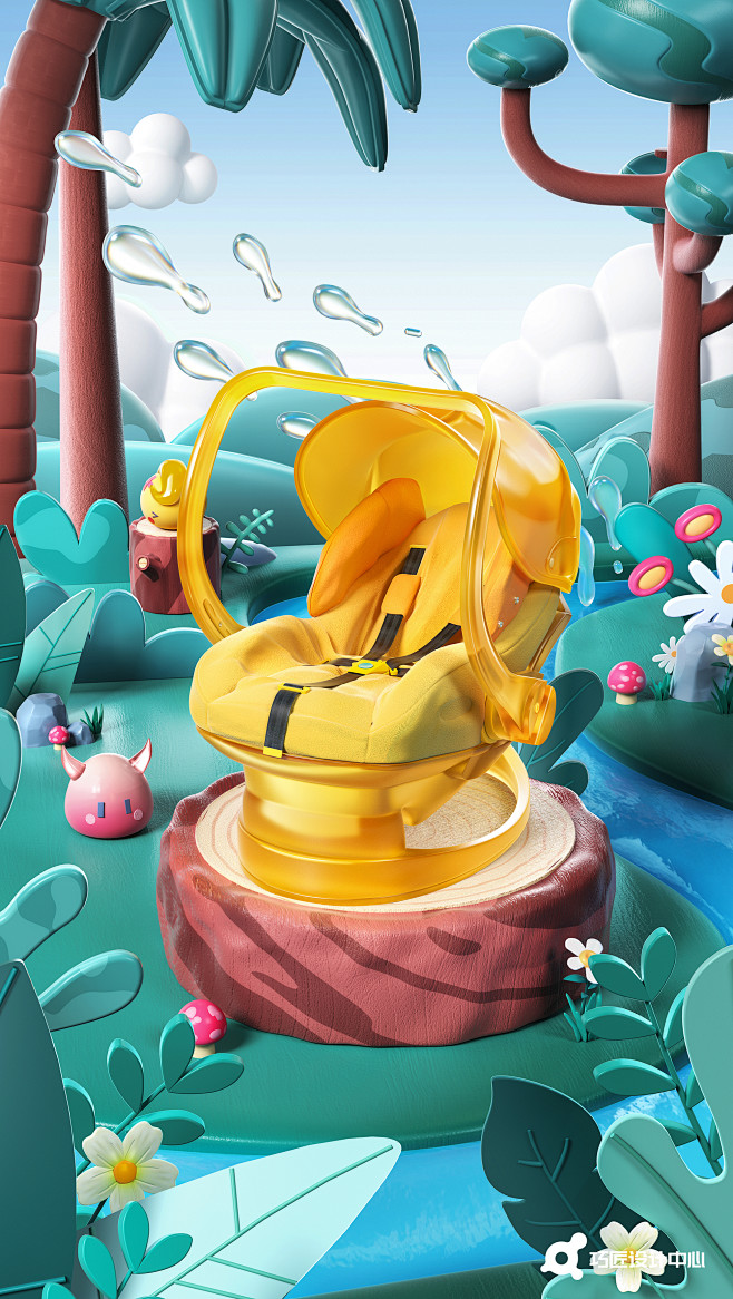 电商主KV三维渲染3C化妆品 (32)