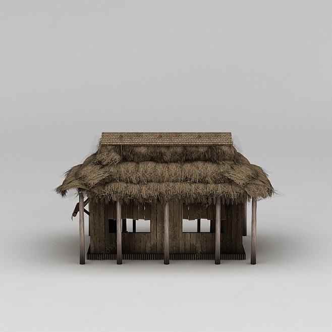 茅草屋3D模型