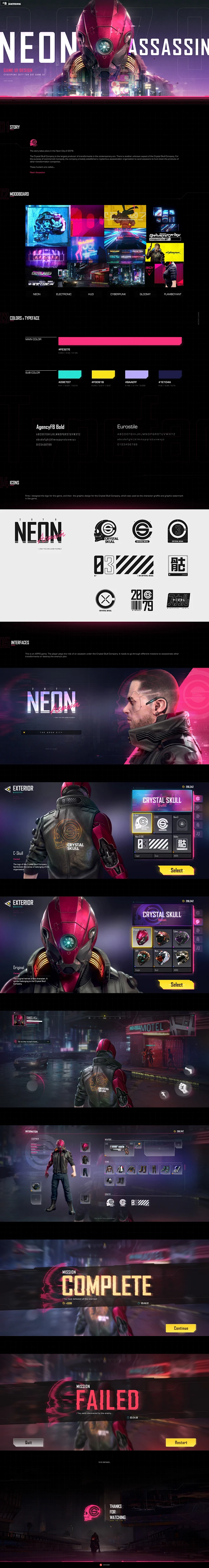 《Neon Assassin 2079》 -Game UI exercise on Behance-花瓣网