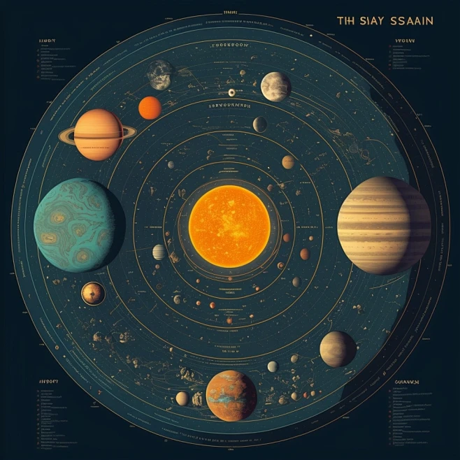 map of our solar system,-花瓣网
