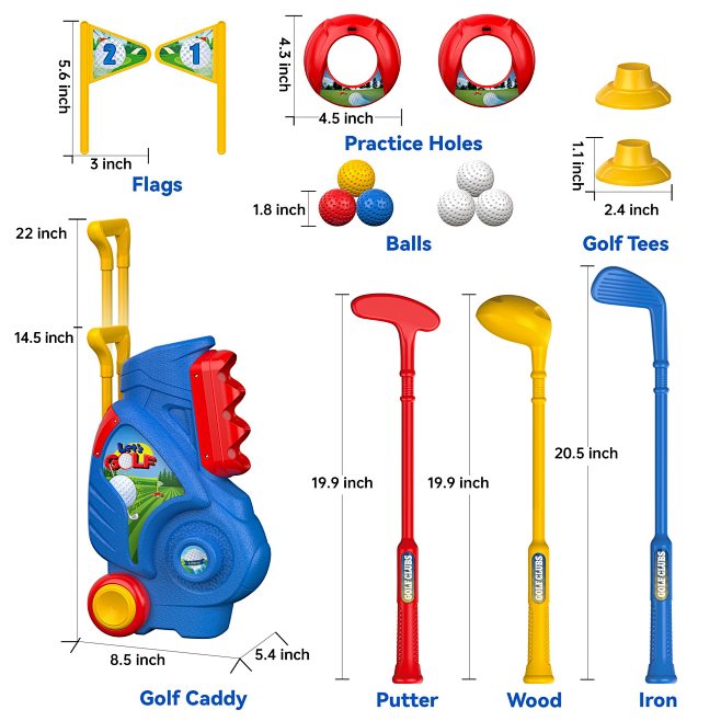 Amazon.com: Liberry Toddler Golf Set, Upgraded Kids Golf Cart with ...