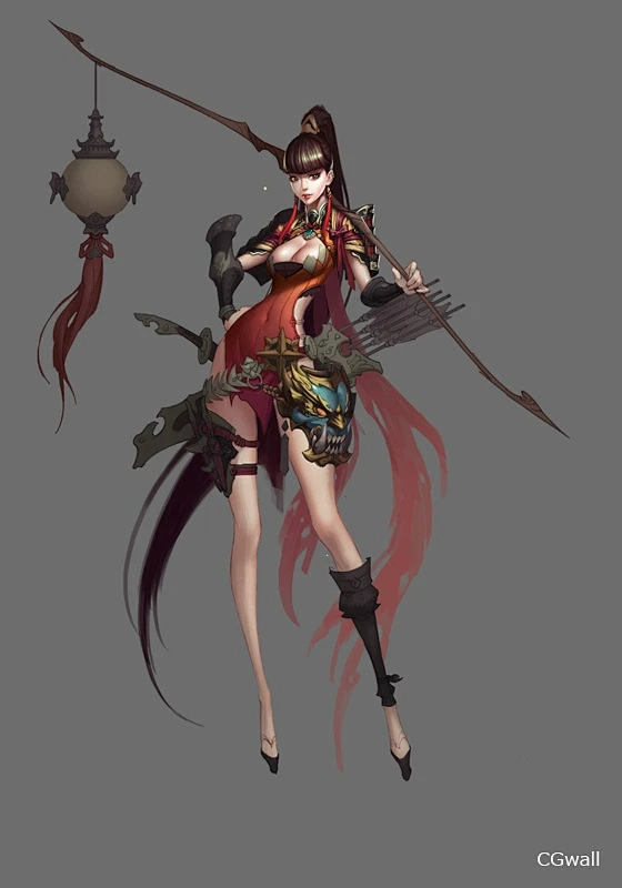 弓箭手妹子人设教材 - cgwall游戏原画-花瓣网