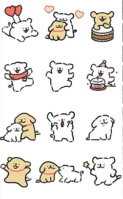 线条小狗-韩国画师moonlab_studio创作：马尔济斯小狗图片大全-线条小狗-韩国画师moonlab_studio创作：马尔济斯小狗高清 ...