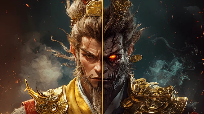 LL-半脸正邪悟空-hzj(2)-花瓣网