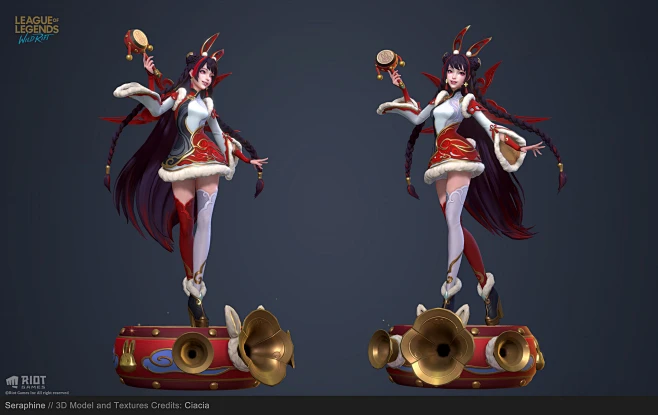 League of Legends WildRift：Mythmaker Seraphine悦鼓春生 萨勒芬妮图片_角色设定图片素材-花瓣网