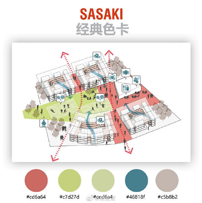 为什么你总学不会sasaki风格的图纸，因为你没有看过sasaki经典配色色卡