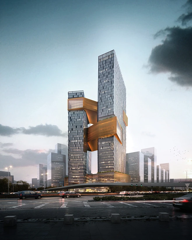 NBBJ Designs Towering Shenzhen Campus for Internet Giant,© NBBJ-花瓣网