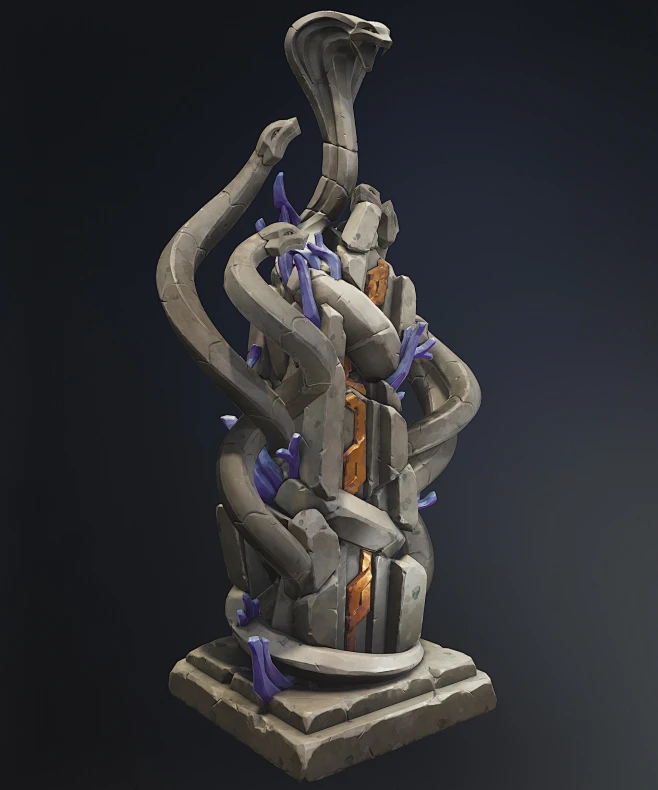 Stylized Snake Statue-花瓣网