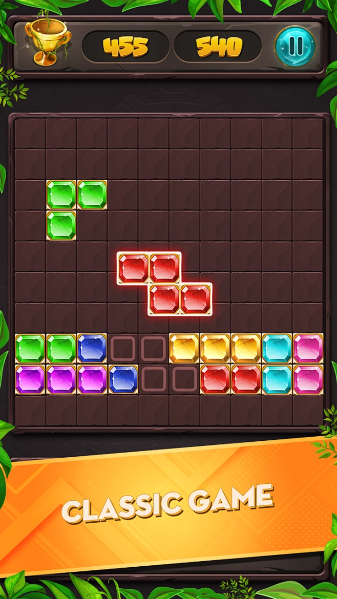 Block Puzzle Game Mobile UI on Behance-花瓣网