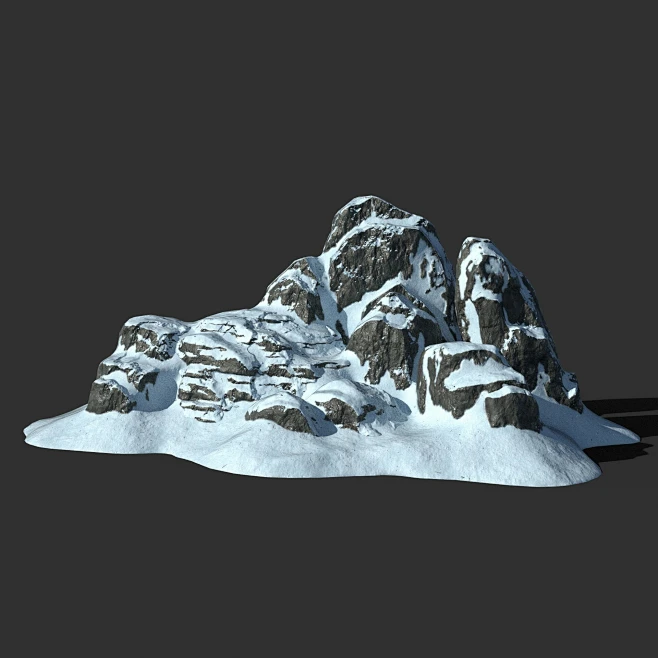 Low poly Zone of Snow Rock Pack A 2020-花瓣网