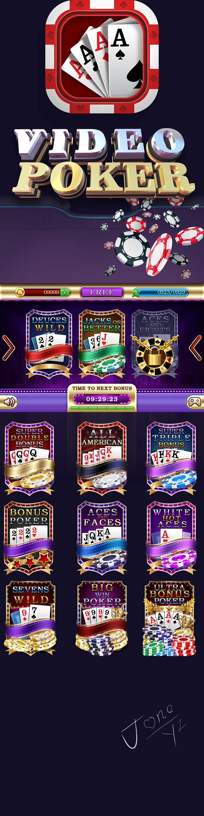 Video Poker : Video Poker game-花瓣网