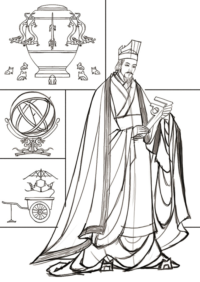 科圣张衡_♂雪鱼♀__插画师作品_涂鸦王国gracg.com