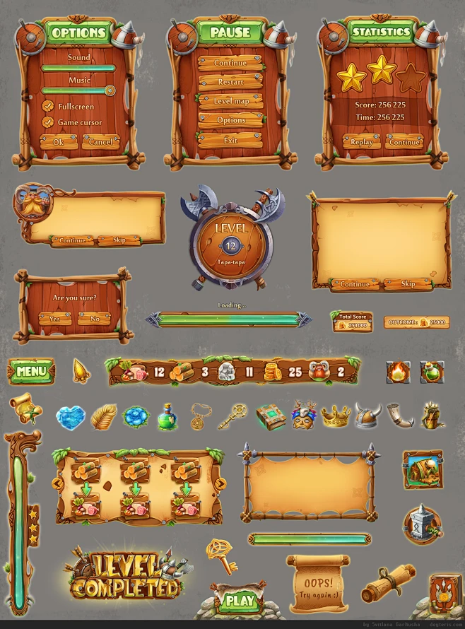 viking game art : viking game interface-花瓣网