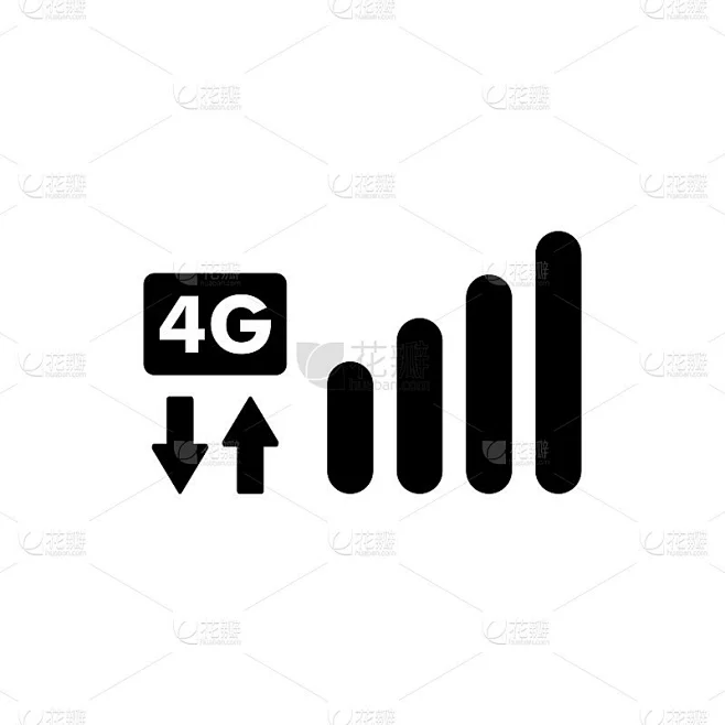 孤立的4g信号图标素材-花瓣网