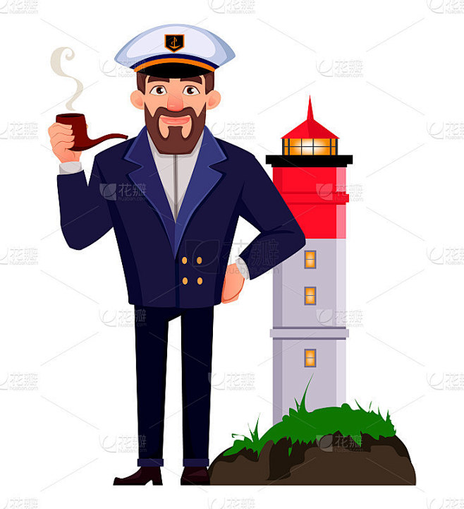 Captain of the ship in professional uniform