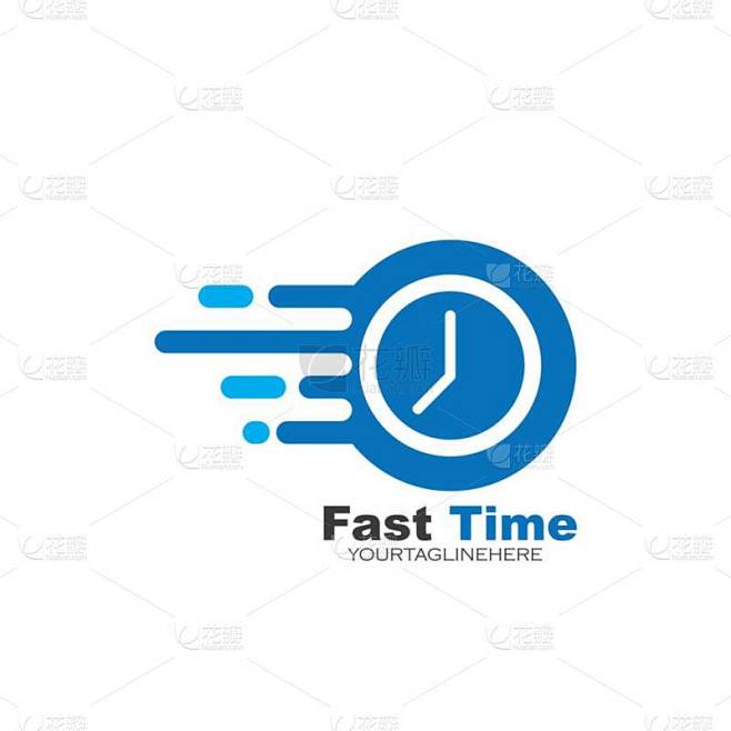 时钟,时间标志图标插图设计矢量模板