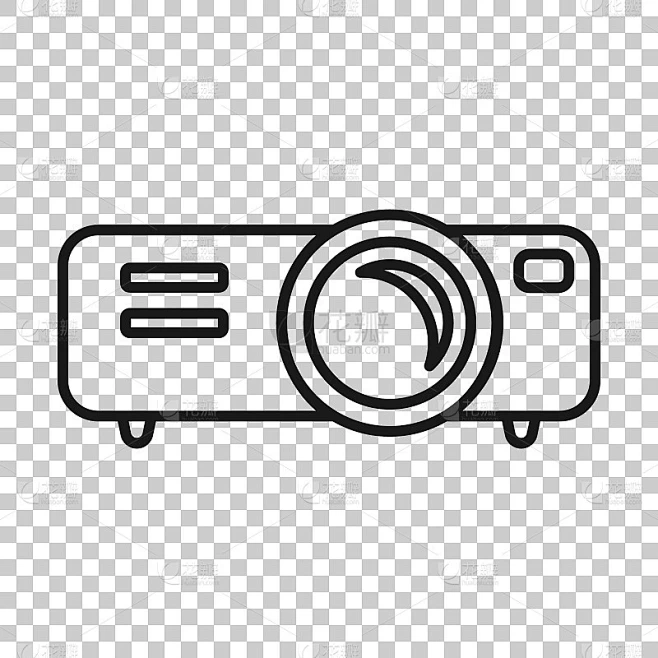 Video projector sign icon in transparent style. Ci素材-花瓣网