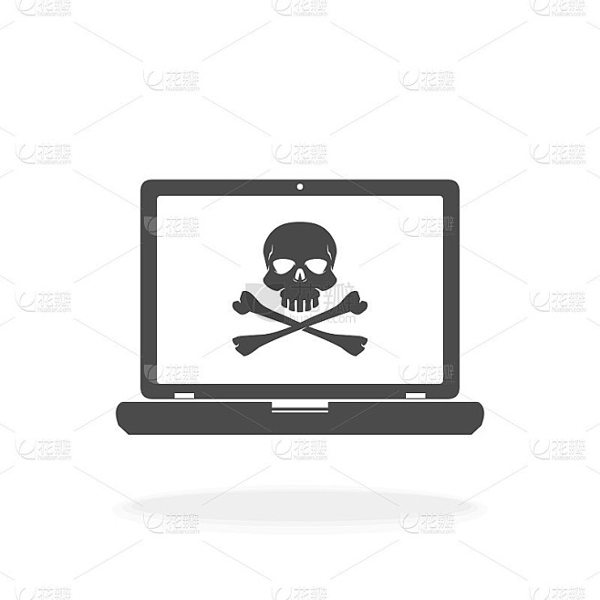 Computer Skull Virus Hacking Details Phishing Scam