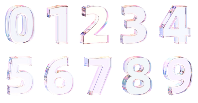 玻璃字体-粉色-透明-数字-0123456789-png-高清-数字设计-合集-花瓣网